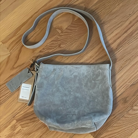 margot | Bags | Nwt Margot New York Gray Leather Kaye Mini Bucket Bag ...